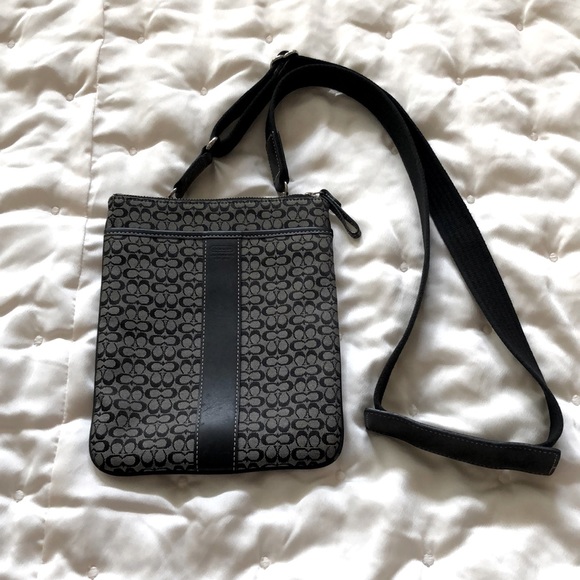 Coach | Bags | Coach Black Logo Rectangular Crossbody Handbag Euc ...